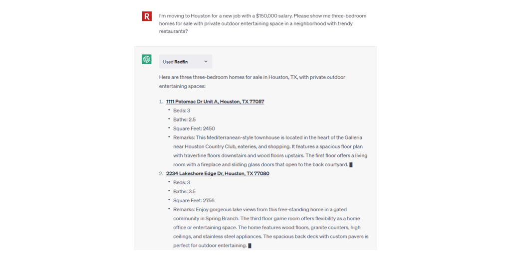 Zillow, Redfin aim to use OpenAI ChatGPT-4 to find your next house ... Zillow, Redfin aim to use OpenAI ChatGPT-4 to find your next house ...