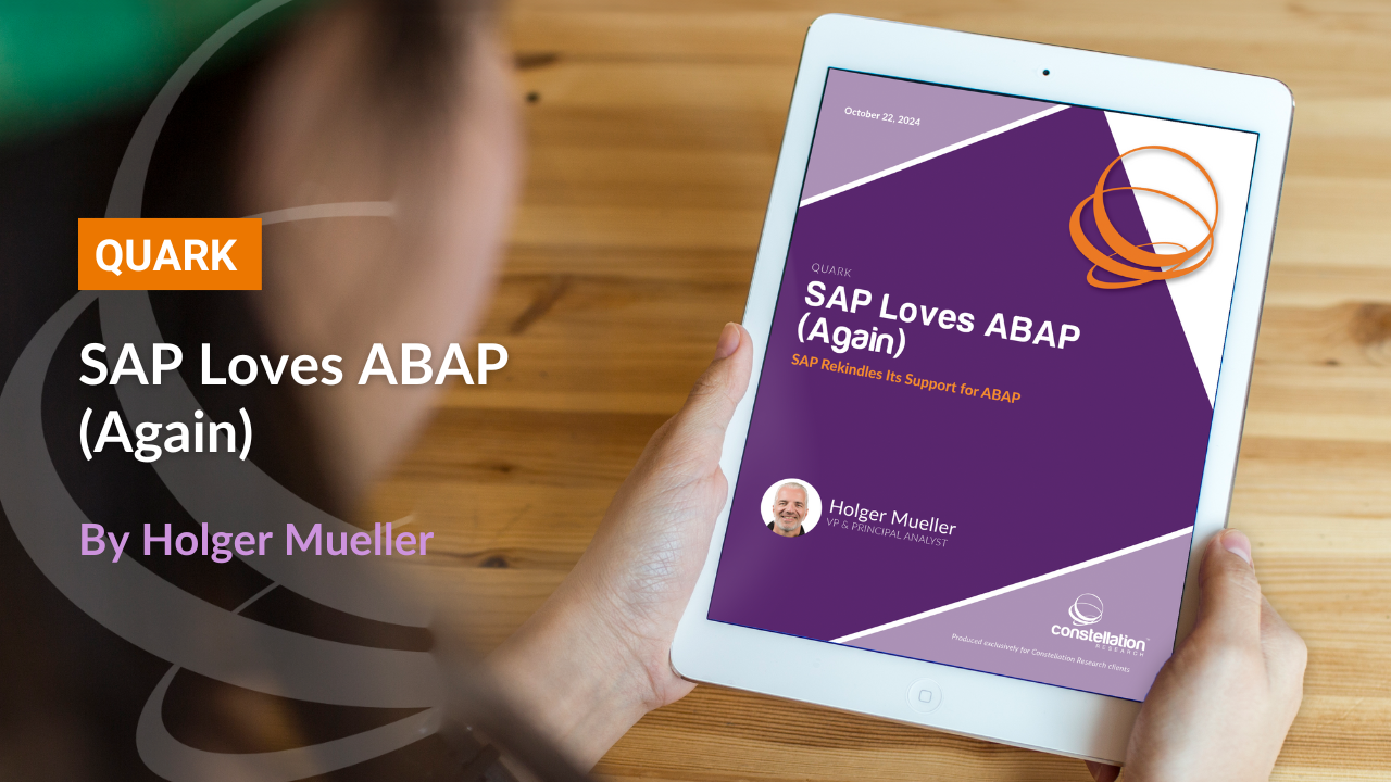 SAP Loves ABAP (Again) | Constellation Research Inc.